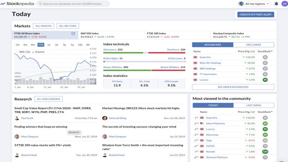Stockopedia - The Ultimate stock market research tool (part 1) - The ...